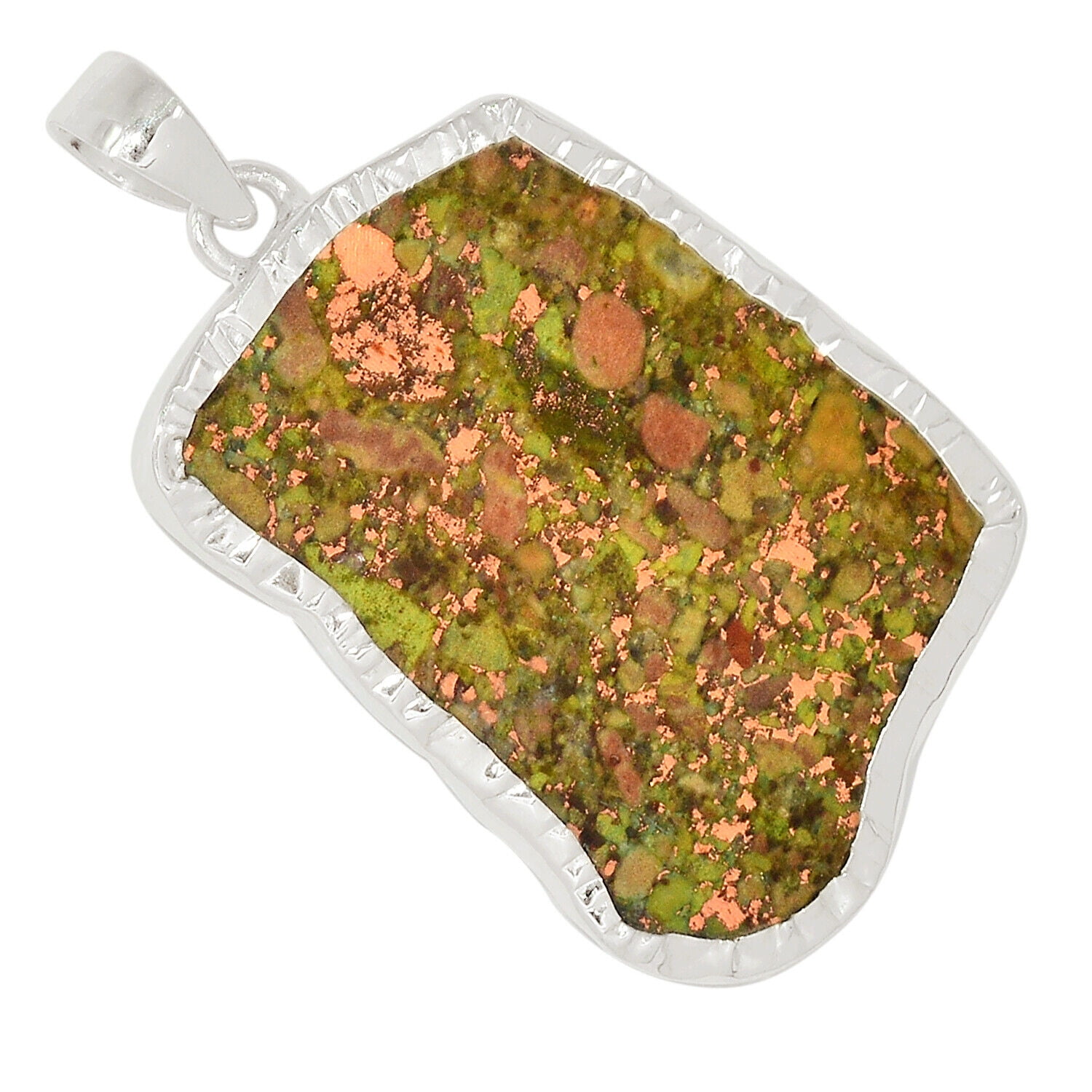 Natural Copper Agate Slice - Michigan 925 Silver Pendant Jewelry ALLP ...