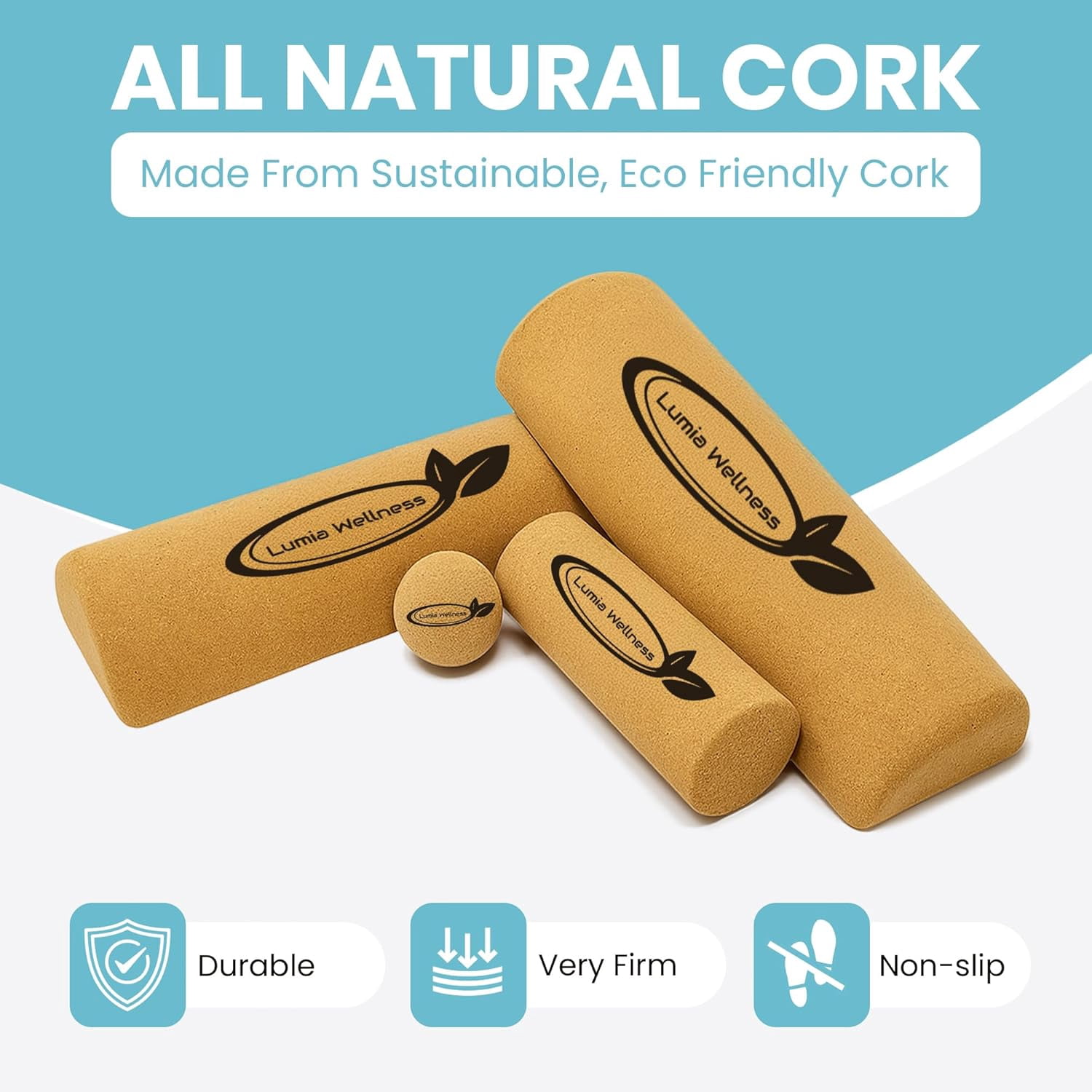 Natural Cork Balance Board Set - Yoga Foot & Ankle Strengthener ...