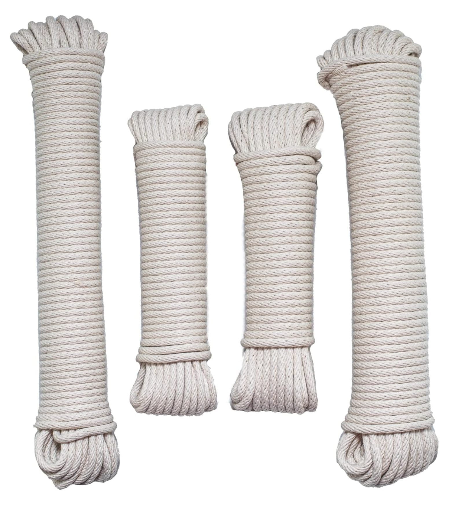 Natural Cotton Clothesline - Braided Laundry Rope, Durable Clothes Line ...