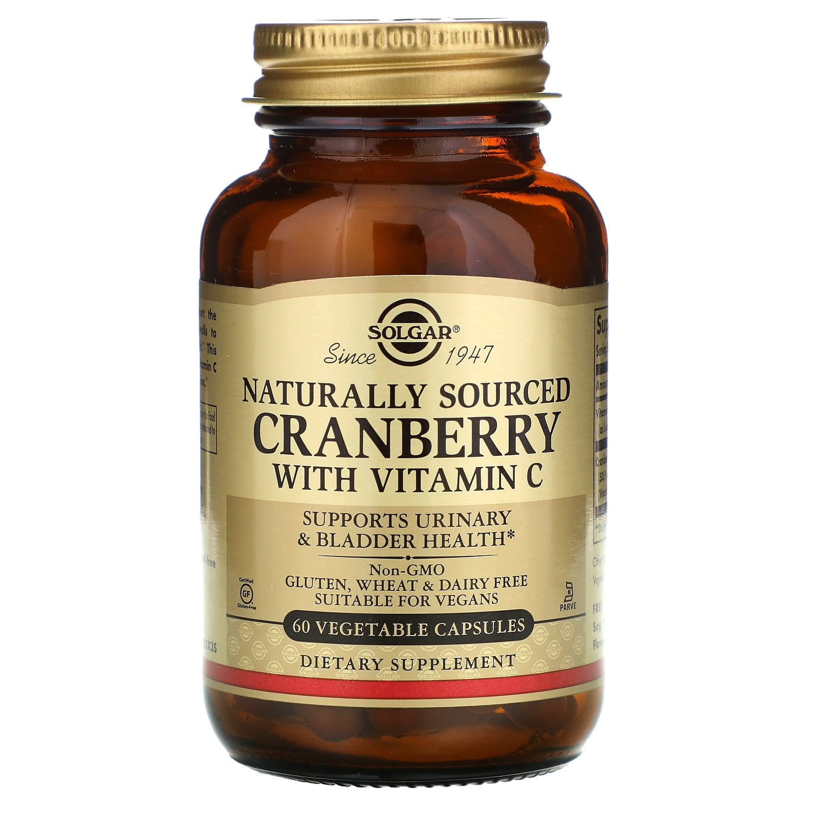 Natural Cranberry with Vitamin C, 60 Vegetable Capsules, Solgar ...