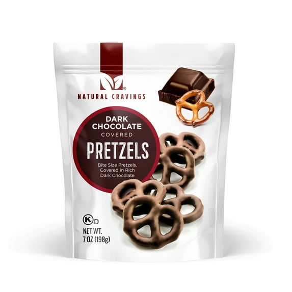 Natural Cravings Dark Chocolate Covered Pretzels, 7 oz Pouch - Walmart.com