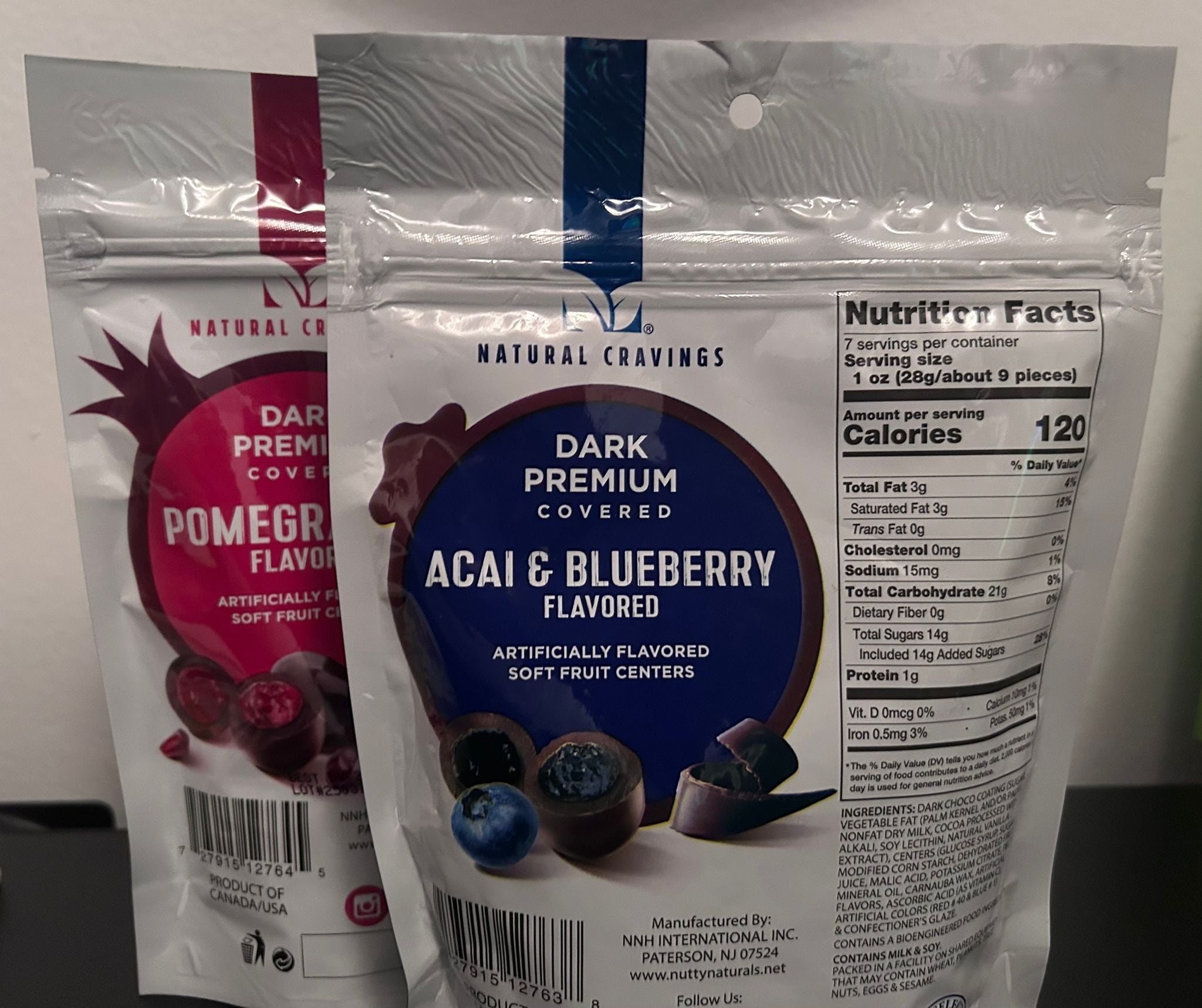 Natural Cravings DARK PREMIUM COVERED POMEGRANATE FLAVORED& BLUEBERRY ...
