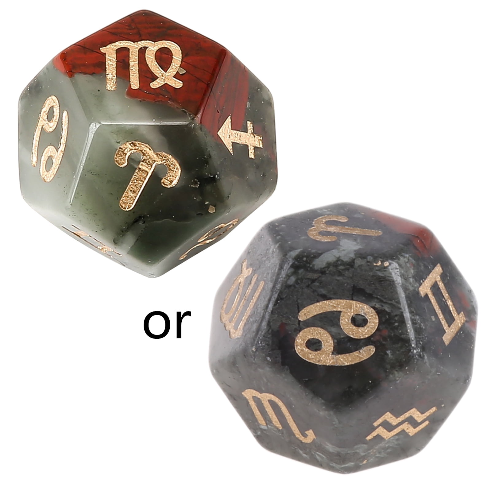 Natural Crystal 12-Sided Entertainment Game Dices Astrology Signs Dice ...