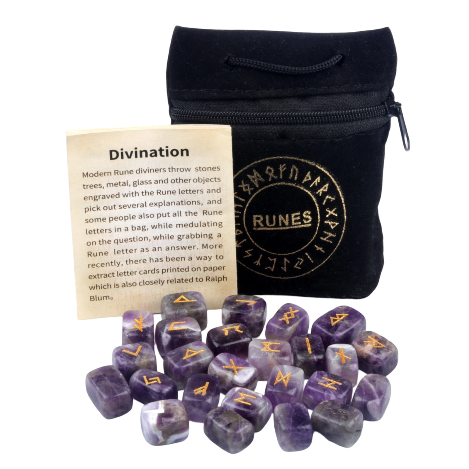 Natural Crystal Agate Rune Stones, Semi-Precious Stones Engraved With ...