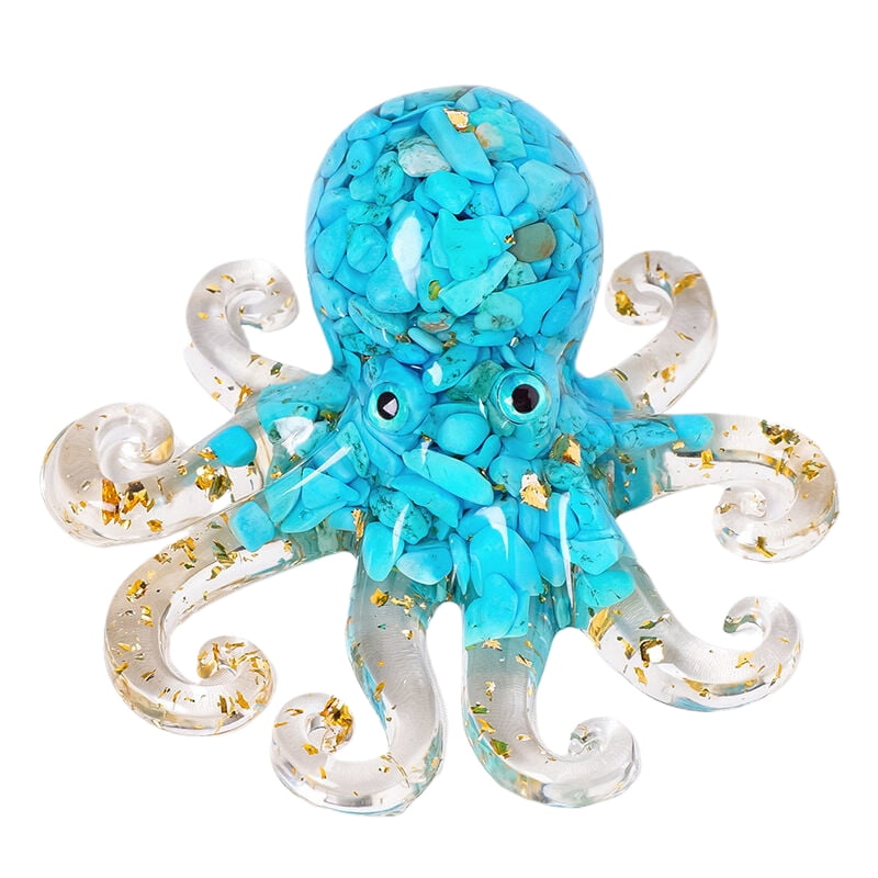 Natural Crystal Amethyst Gravel Octopus Resin Marine Animals Fish Tank ...
