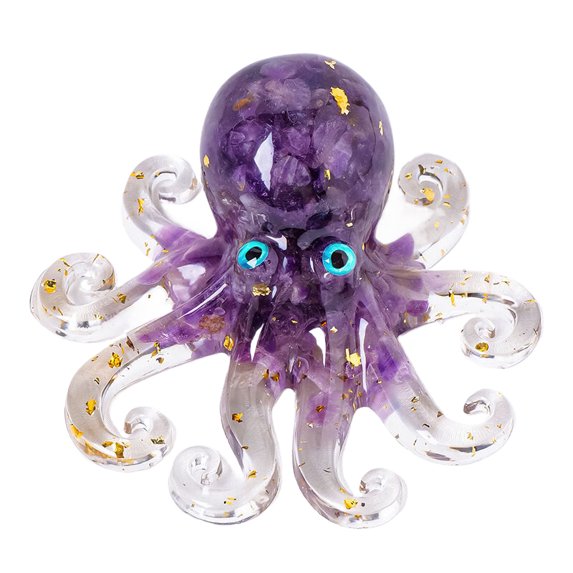 Natural Crystal Amethyst Gravel Octopus Resin Marine Animals Fish Tank ...