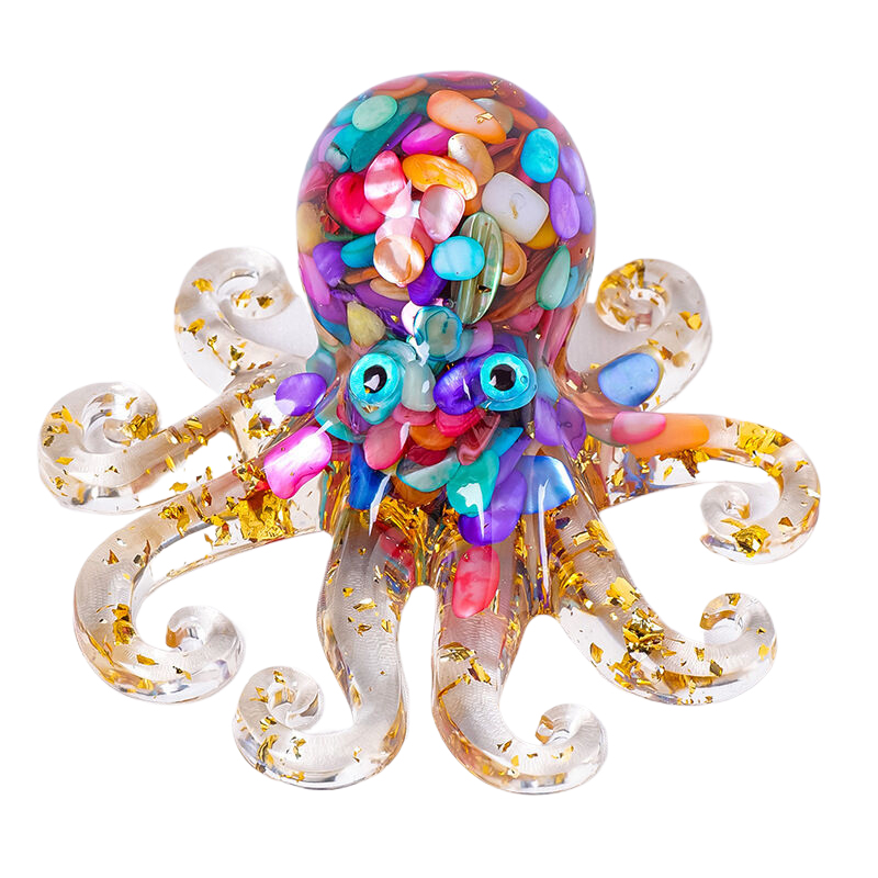 Natural Crystal Amethyst Gravel Octopus Resin Marine Animals Fish Tank ...