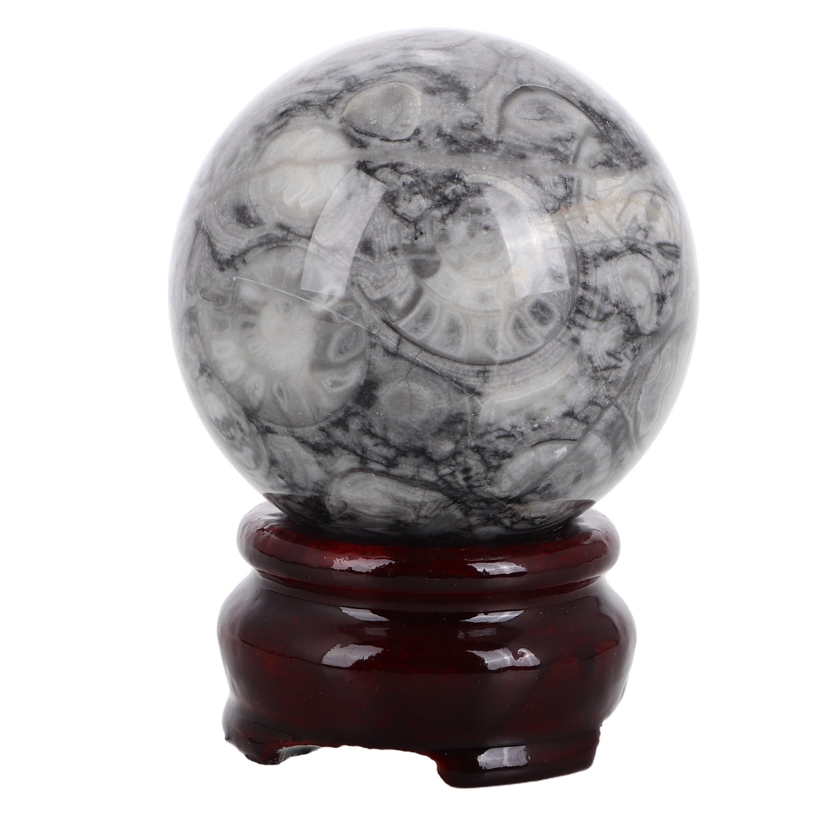 Natural Crystal Ball With Wooden Stand Crystal Sphere Fortune Telling ...