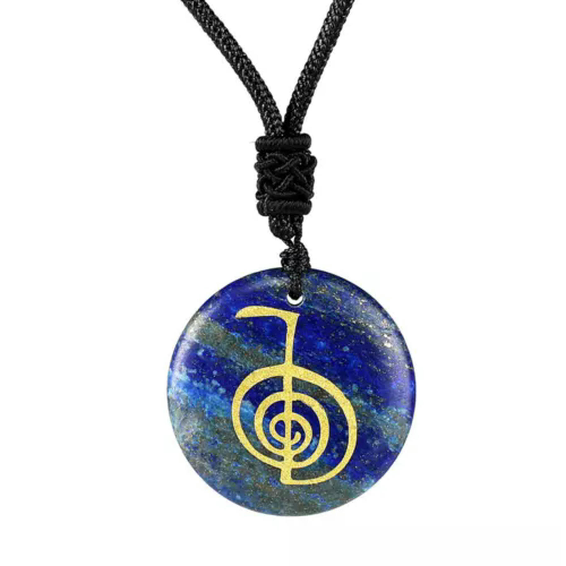 Natural Crystal Cho Ku Rei Quartz Necklace Stone Aura Symbol Round ...