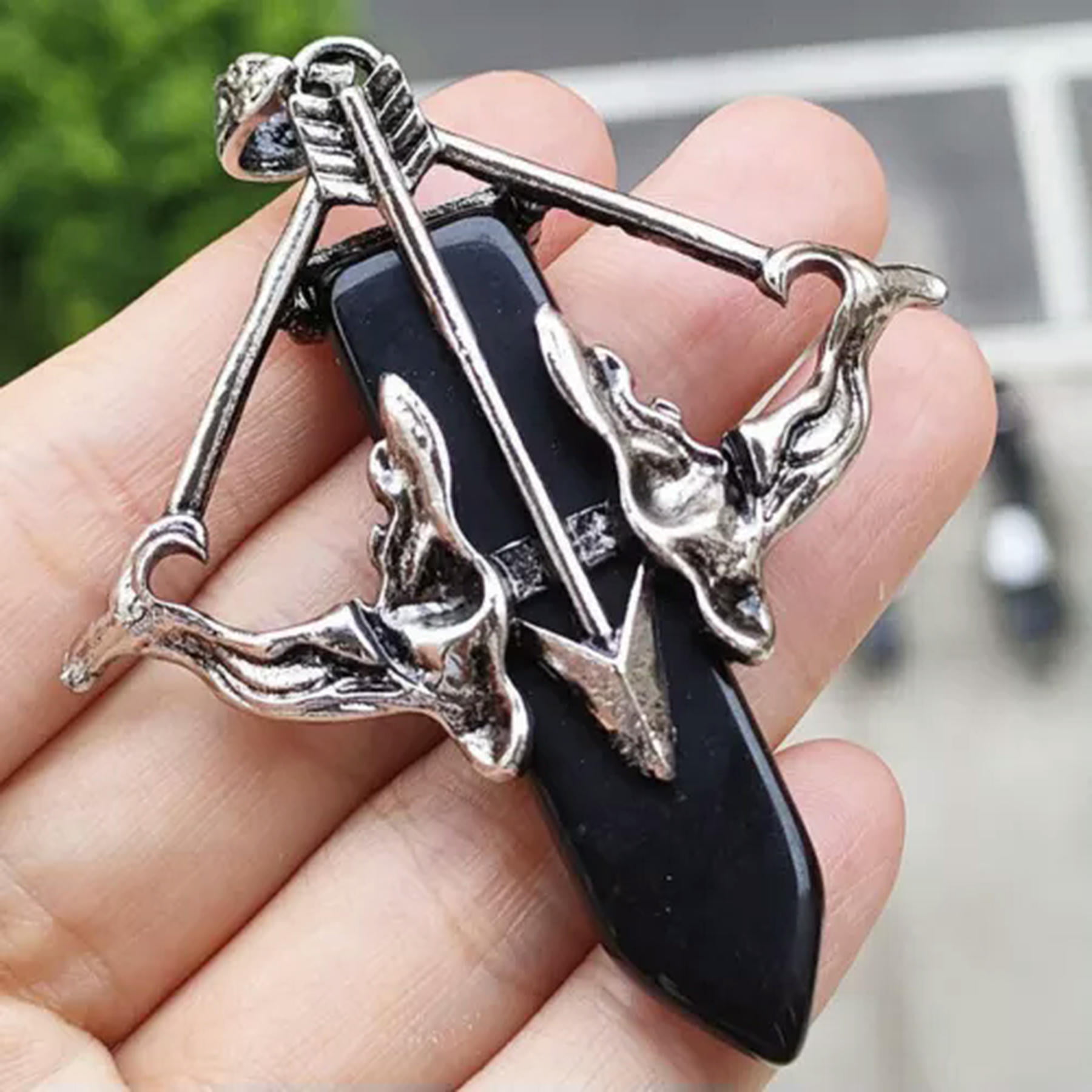 Natural Crystal Cupid Bow and Arrow Pendant Love Angel Point Quartz ...