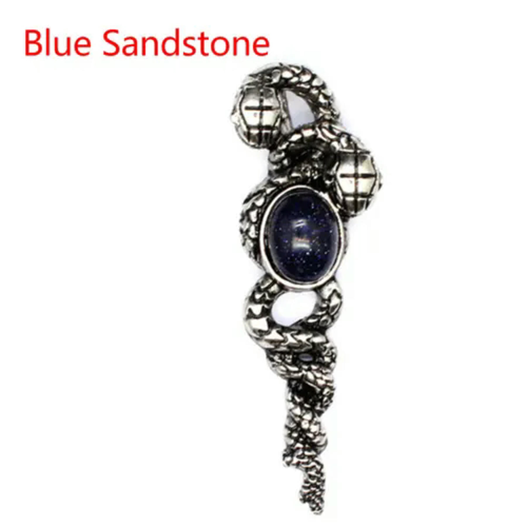 Natural Crystal Double Snake Scepter Pendant Quartz Stone Healing Reiki ...