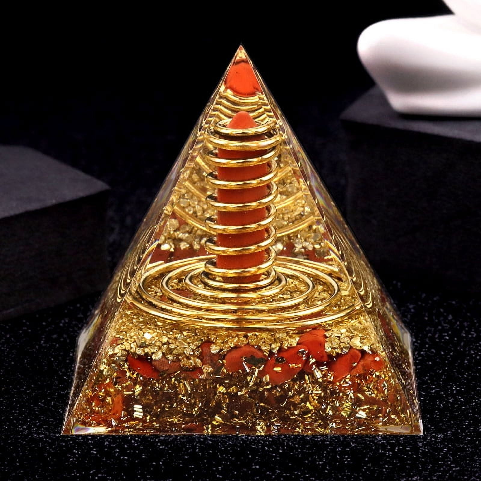 Natural Crystal Energy Generator Pyramid Peridot Gold Sandstone Reiki ...