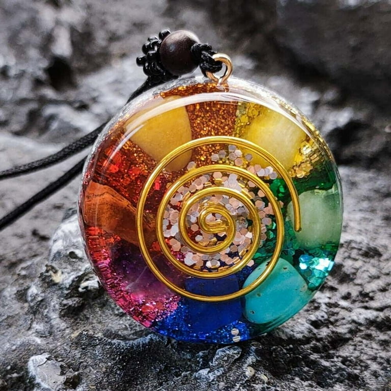 Natural Crystal Orgone Pendant 7 Chakra Healing Talisman Necklace for Women Men Walmart