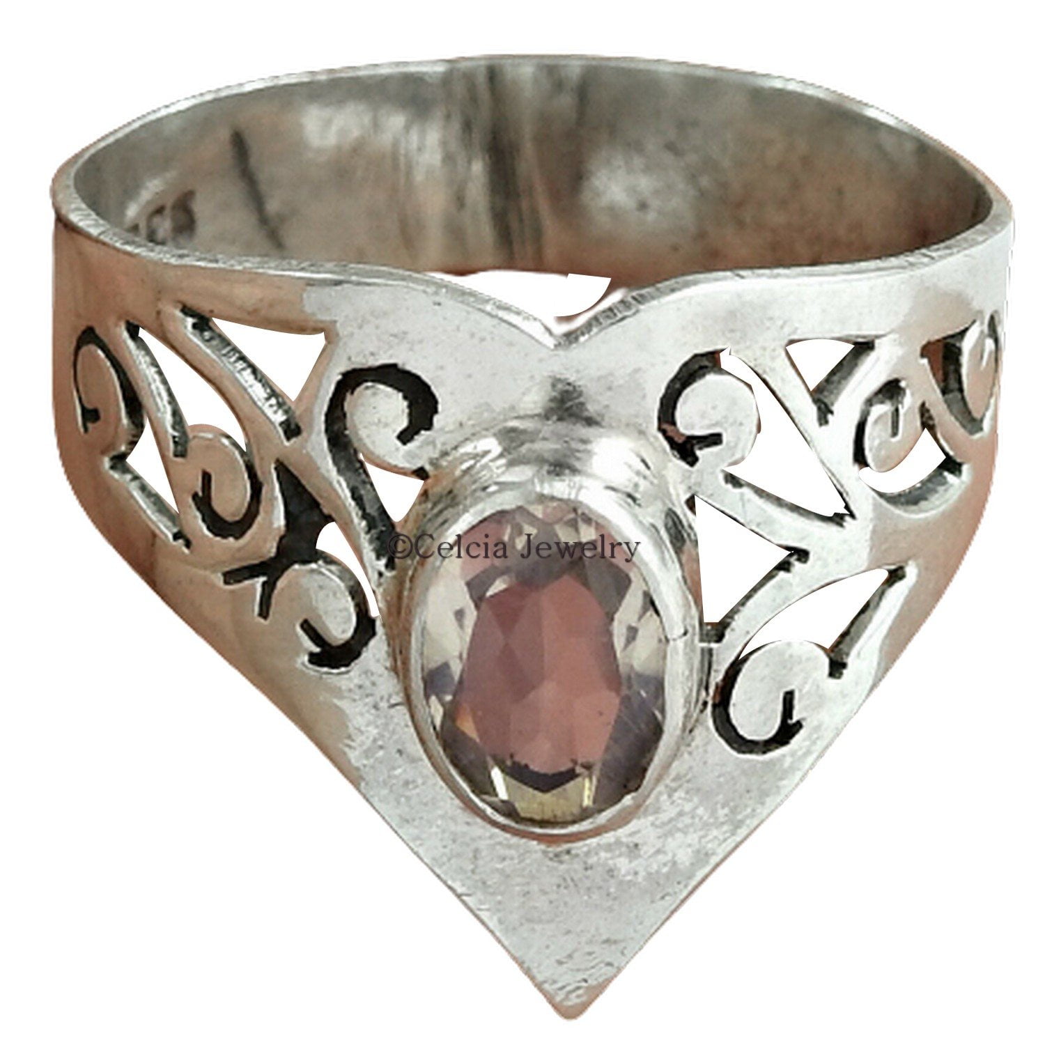 Natural Crystal Quartz Women Ring, Pure 925 Sterling Silver Ring ...