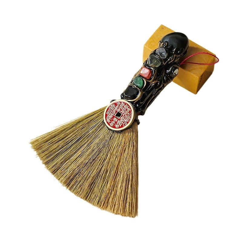 Natural Crystal Raw Stone Five Elements Small Broom for Feng Shui ...
