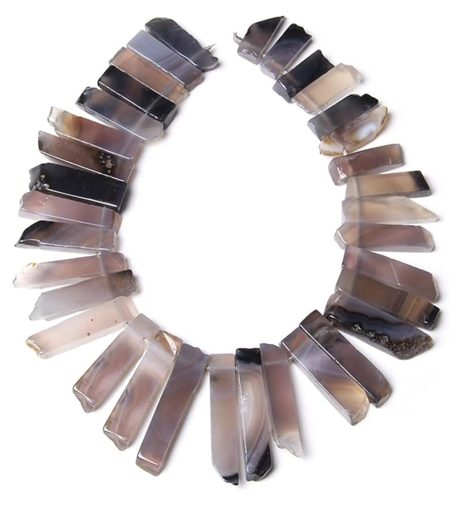 Natural Crystal Stick Beads Natural Stone Top Drilled Stick Bead Flat ...