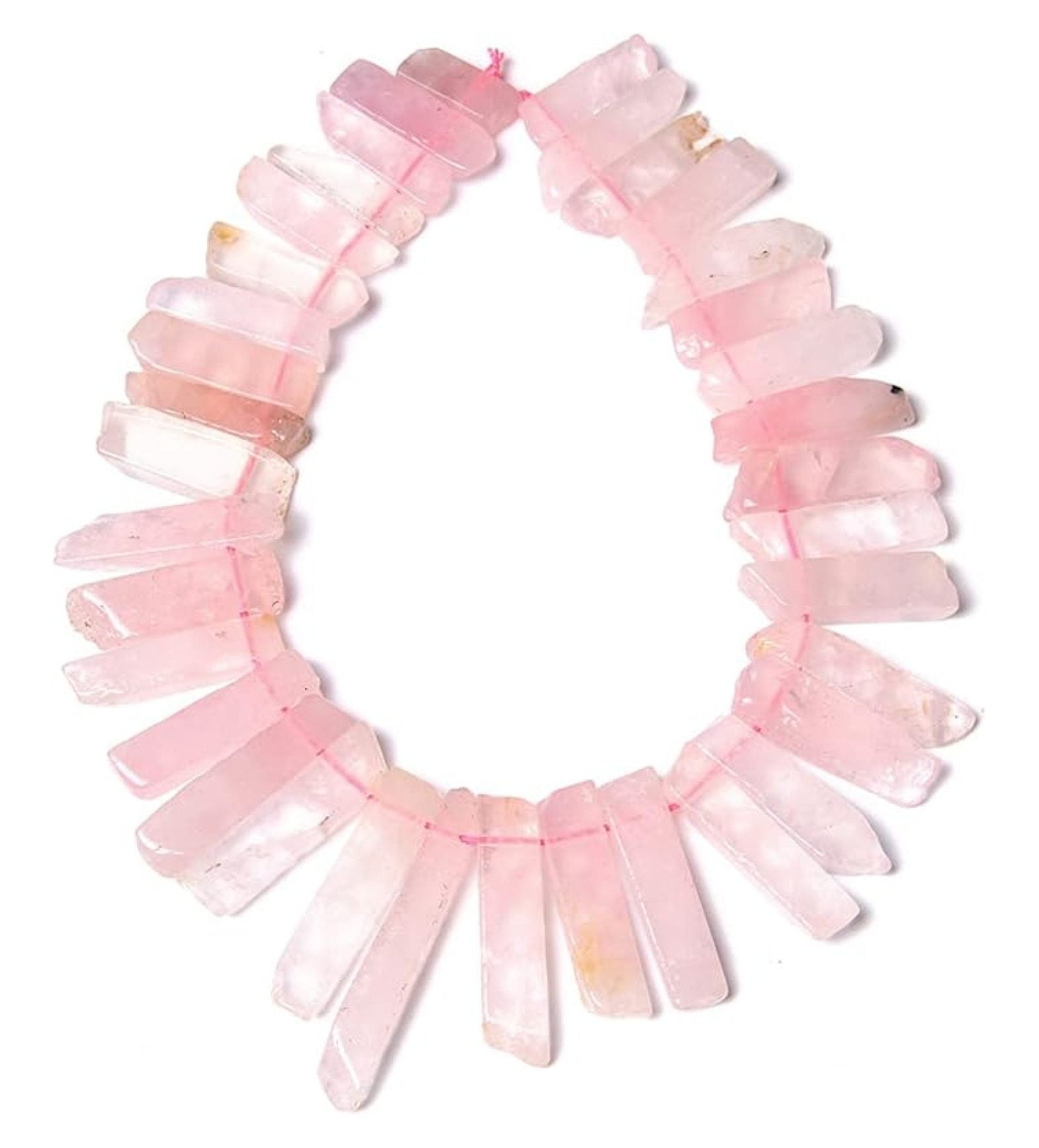 Natural Crystal Stick Beads Natural Stone Top Drilled Stick Bead Flat ...