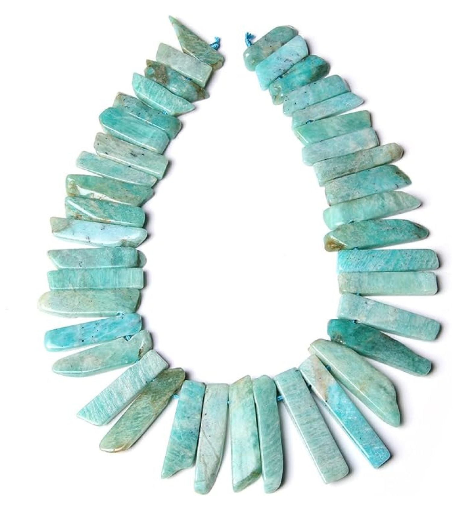 Natural Crystal Stick Beads Natural Stone Top Drilled Stick Bead Flat ...
