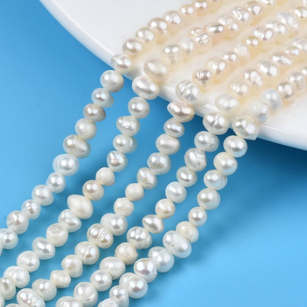Natural Cultured Freshwater Pearl Beads Strands Potato Seashell Color ...
