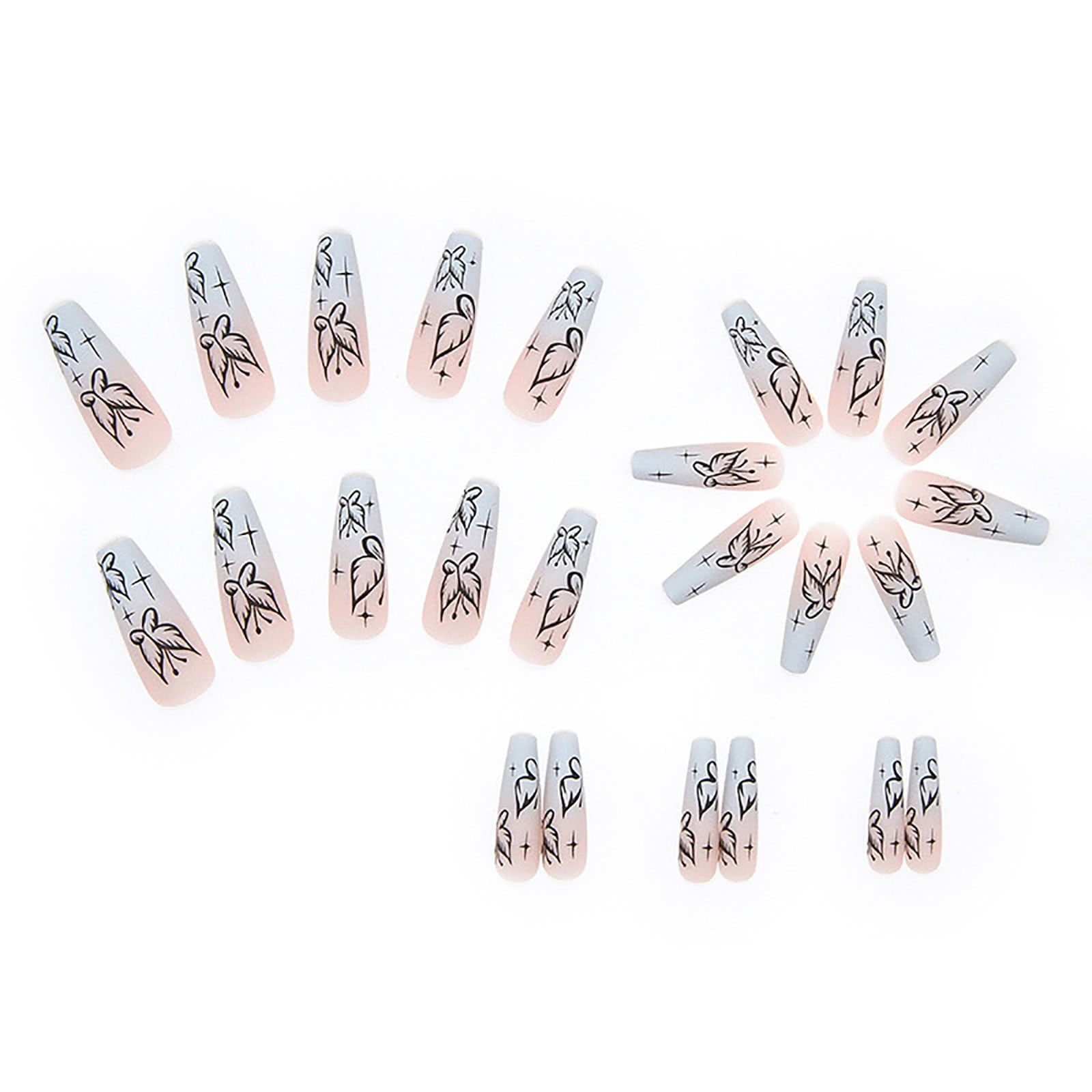 Natural Curve Nail Tips Medium Clear Nail Tips Long Coffin on Nails ...