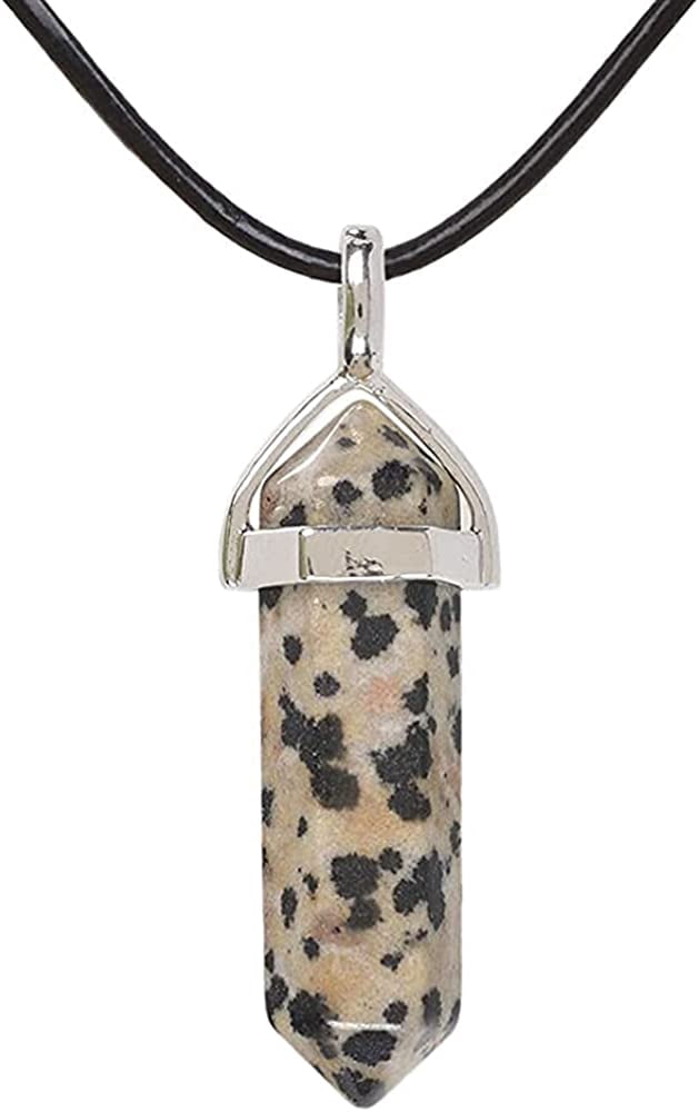 Natural Dalmatian Jasper Gemstone Hexagonal Pointed Reiki Chakra ...