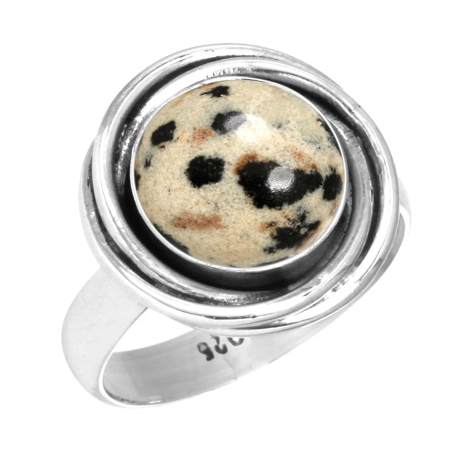 Natural Dalmatian Ring 925 Sterling Silver Handmade Jewelry - Walmart.com
