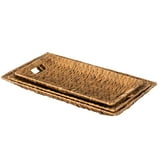 Natural Decorative Rectangular Hand-Woven Water Hyacinth Serving Tray ...
