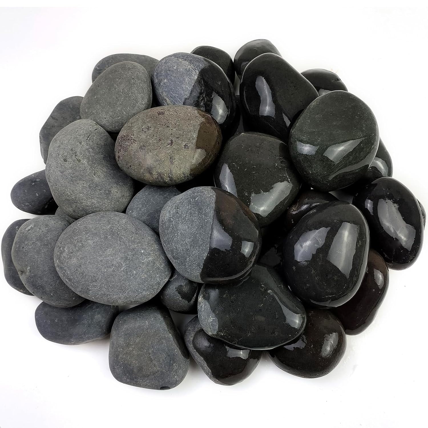 Natural Decorative River Rocks, 3-4 Inch Black Mexican Beach Pebbles ...