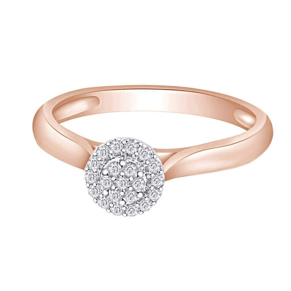 AFFY 0.08CT Natural Diamond Cluster Engagement Wedding Ring for Women ...