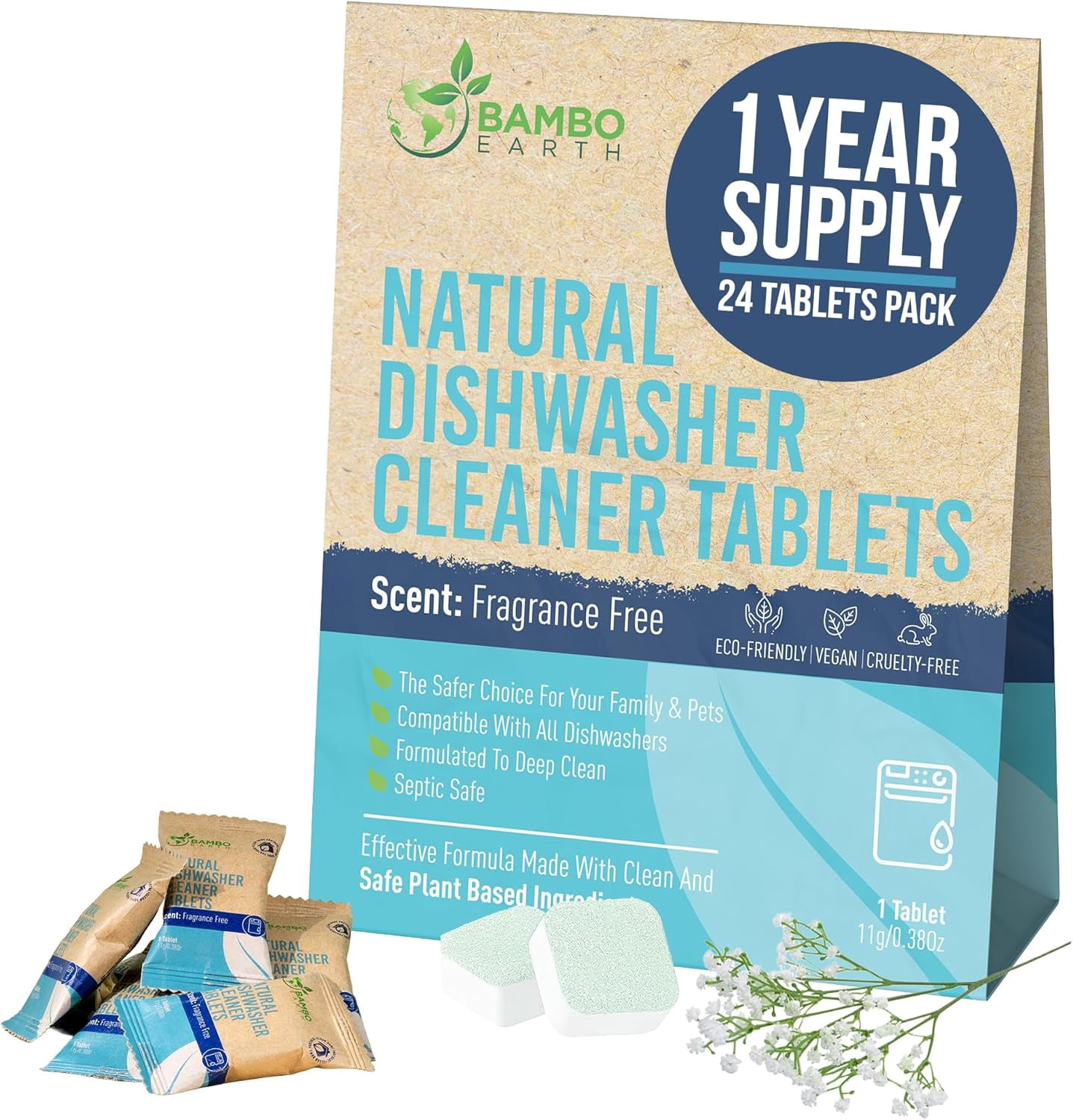 Natural Dishwasher Machine Cleaner Tablets - Plant Based Alternative ...