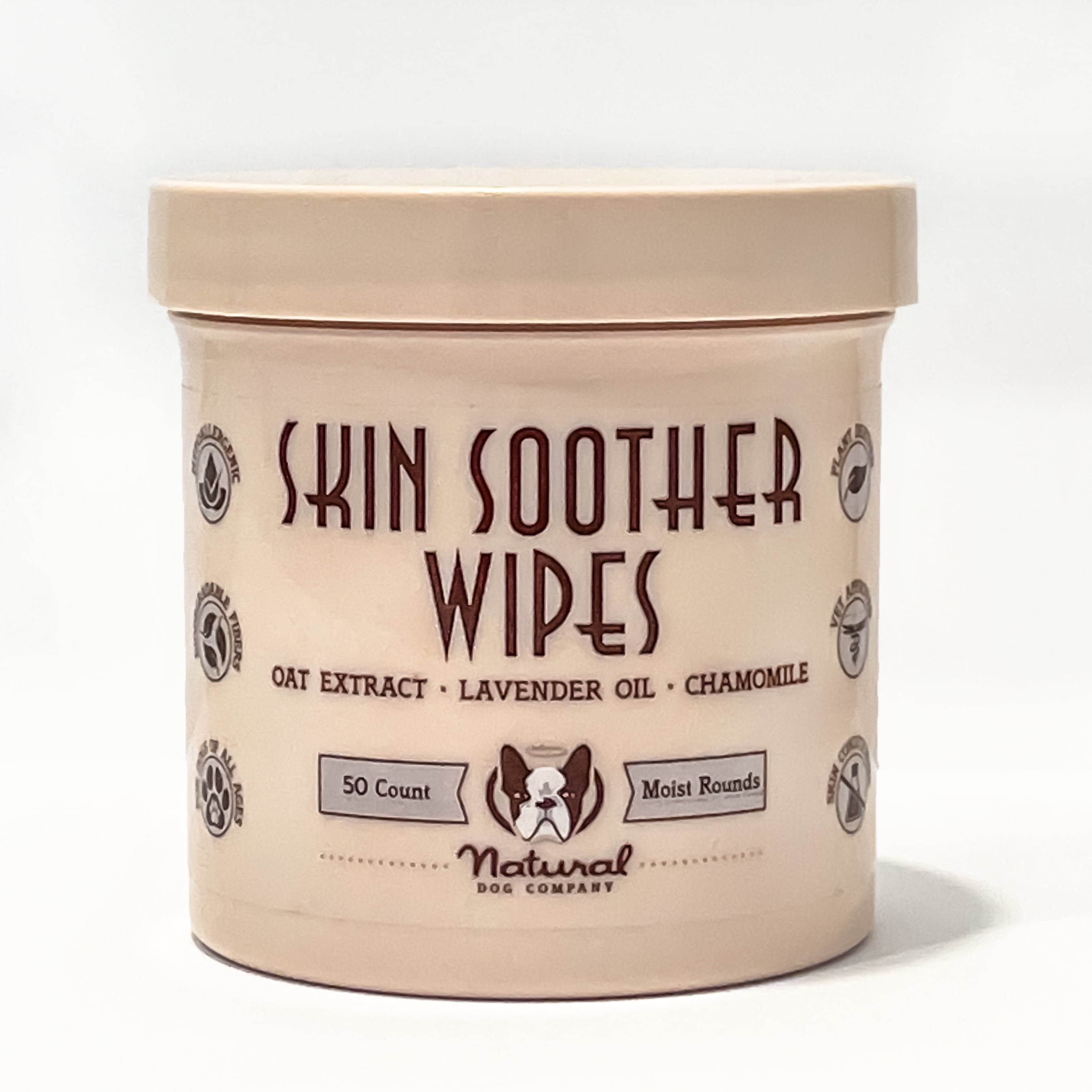 Natural Dog Company Skin Soother Wipes, 50 Count, Hypoallergenic ...