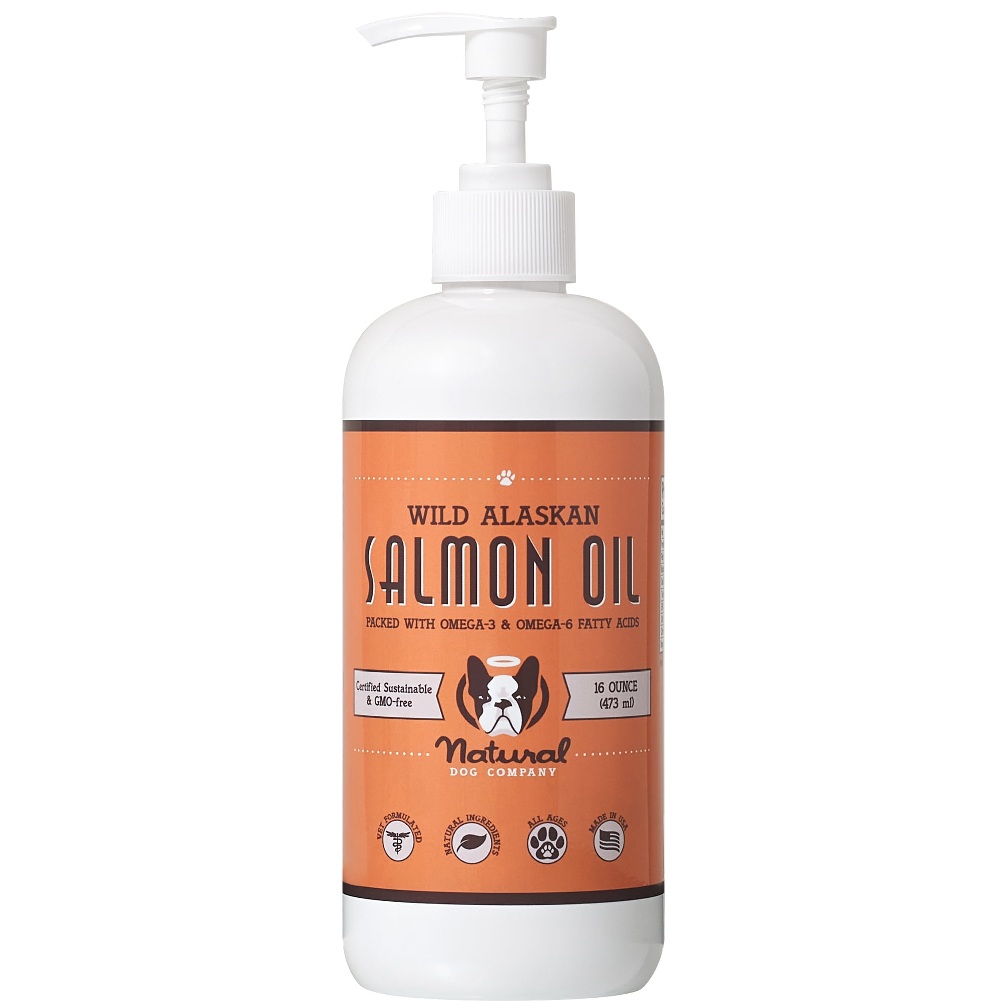Natural Dog Company Wild Alaskan Salmon Oil for Dogs, Vet Formulated ...