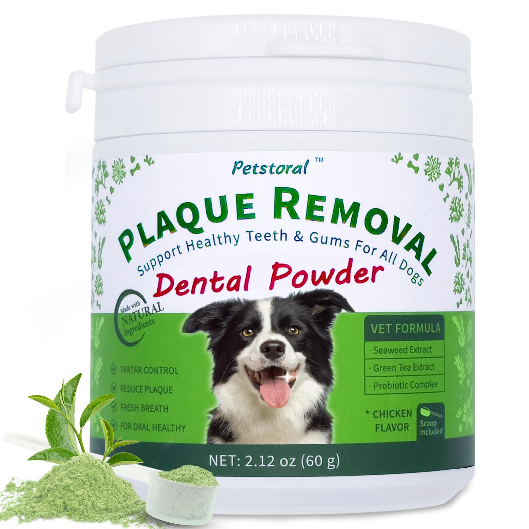 Natural Dog Dental Powder, Dog Dental Care - Plaque Remover and Bad ...