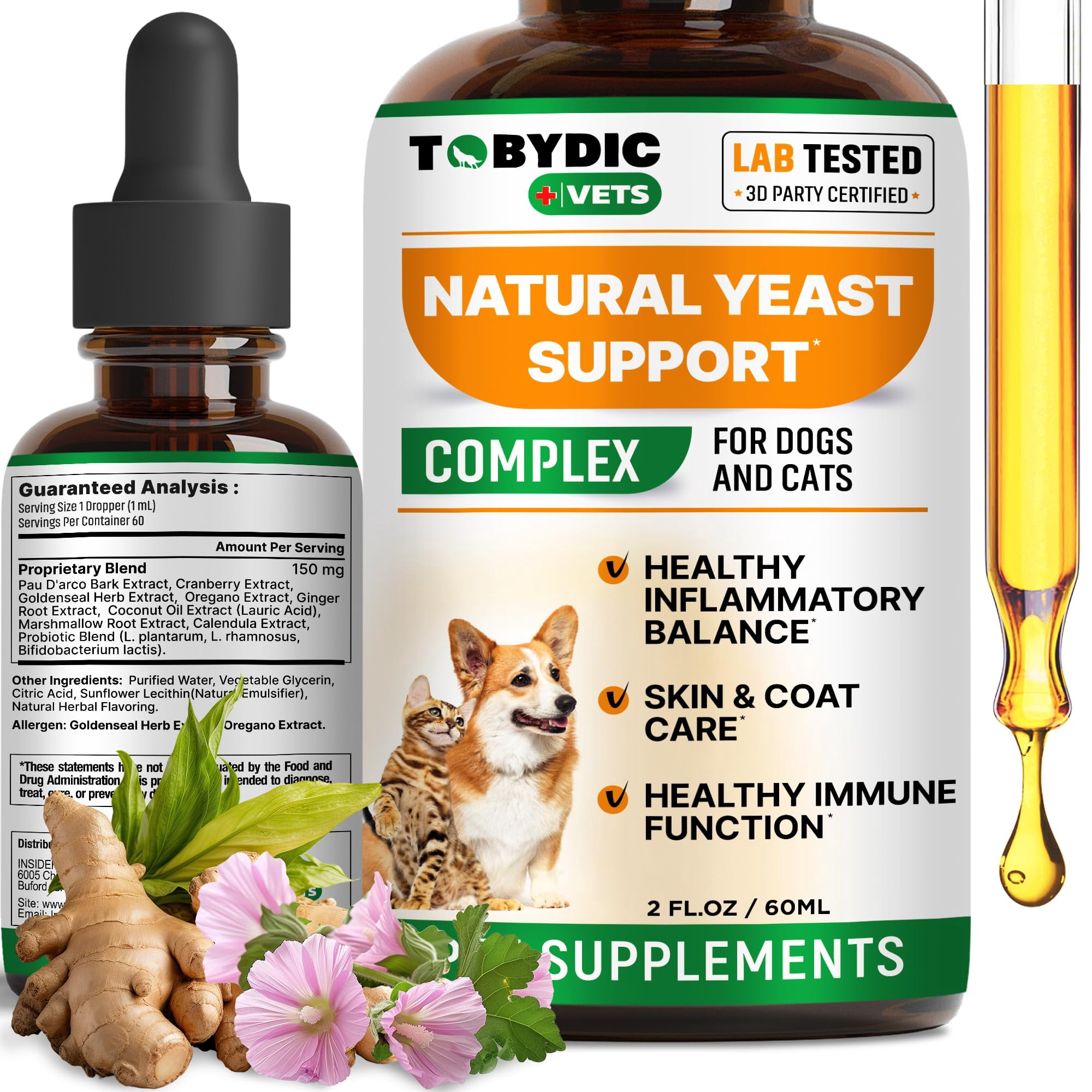 Natural Yeast Support for Dogs – Soothing Herbal Drops for Itchy Skin ...