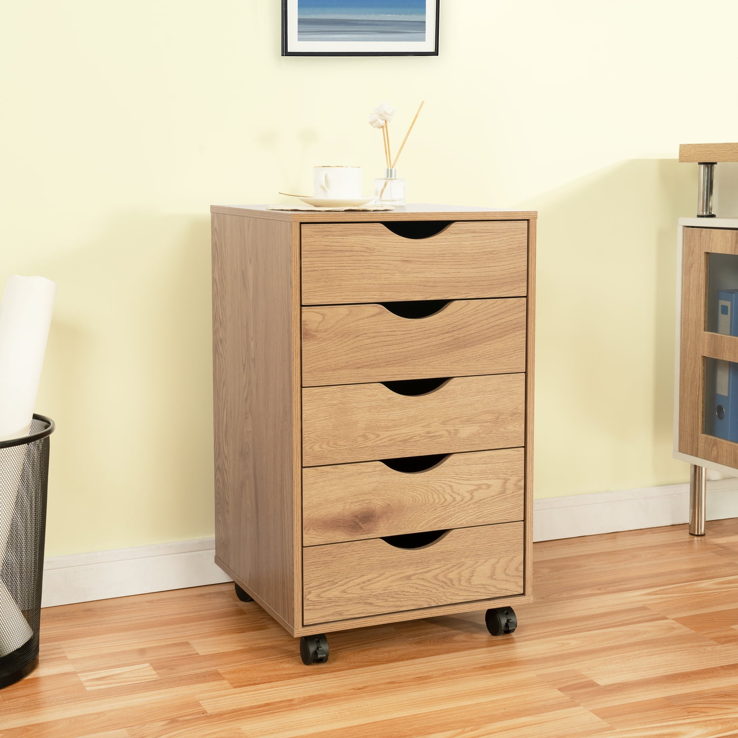 5 Drawers Office File Cabinet by Naomi Home-Color:Natural - Walmart.com