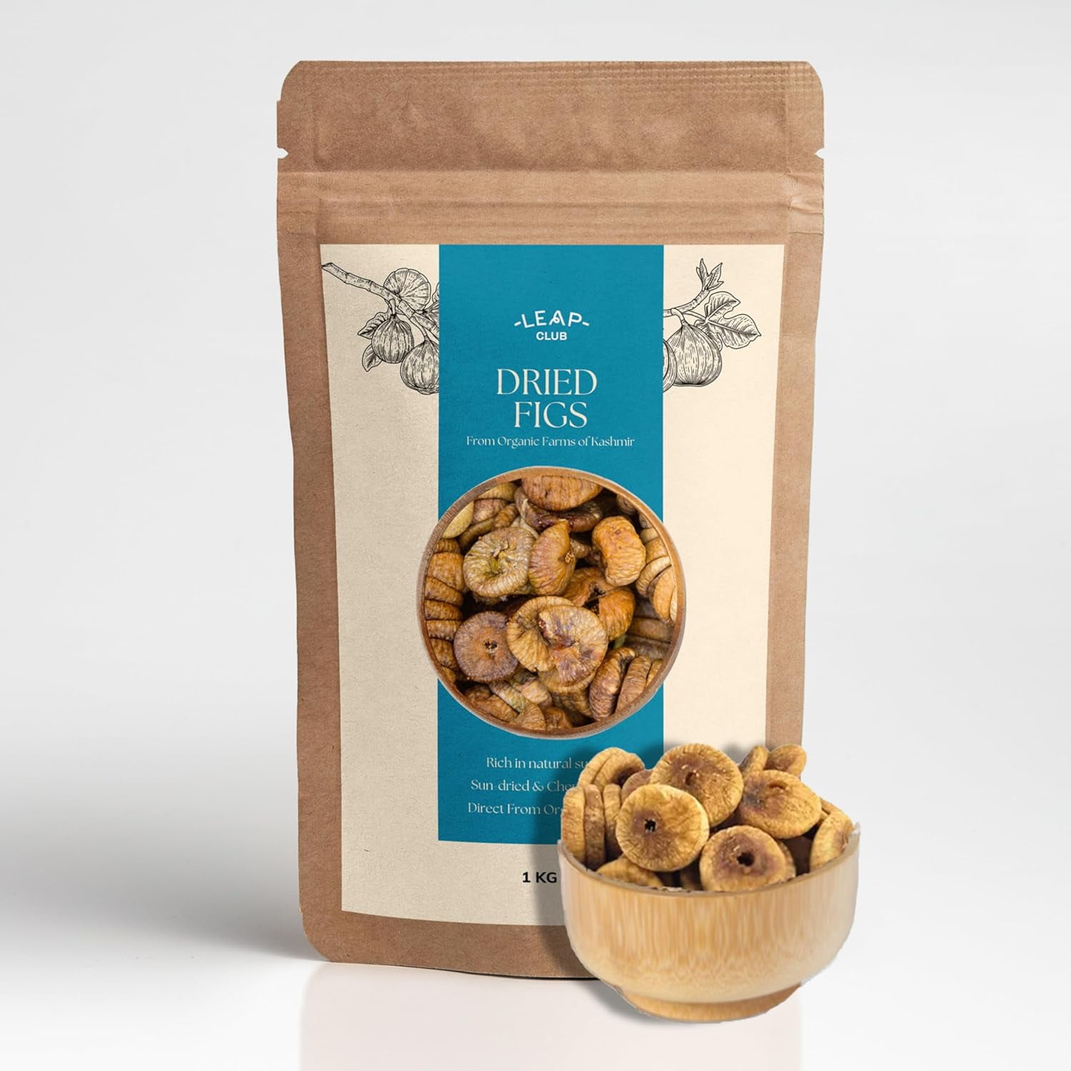 Natural Dried Figs By Leap Club 2kg, (1kg * Pack Of 2) | Rich 100% Pure ...
