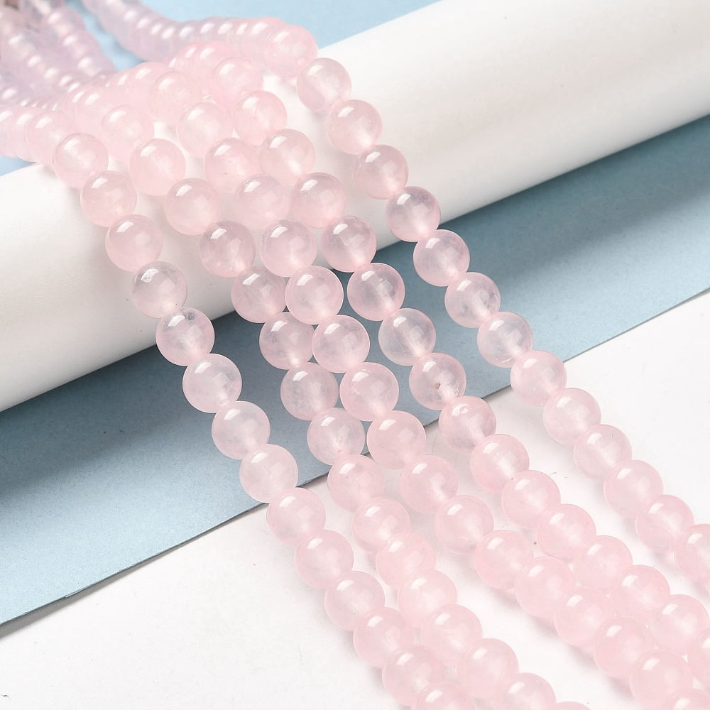 Natural & Dyed Malaysia Jade Bead Strands Round Pink 6mm Hole: 0.8mm ...