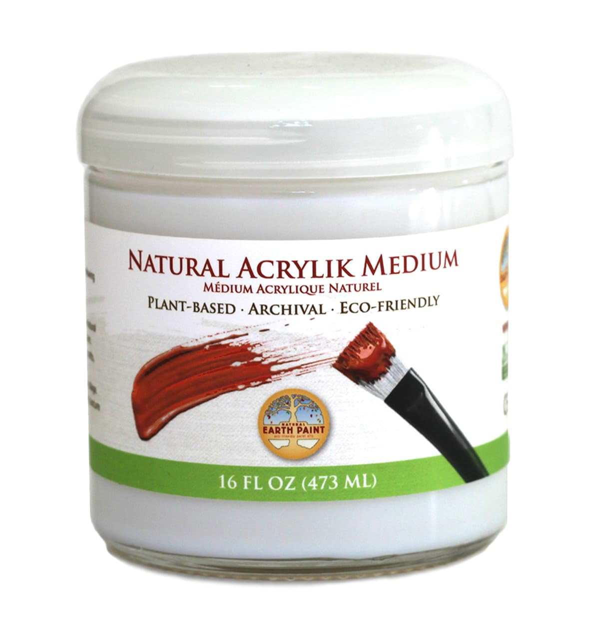 Natural Earth Paint Natural Acrylik Medium - 16 oz Glass Jar - Walmart.com