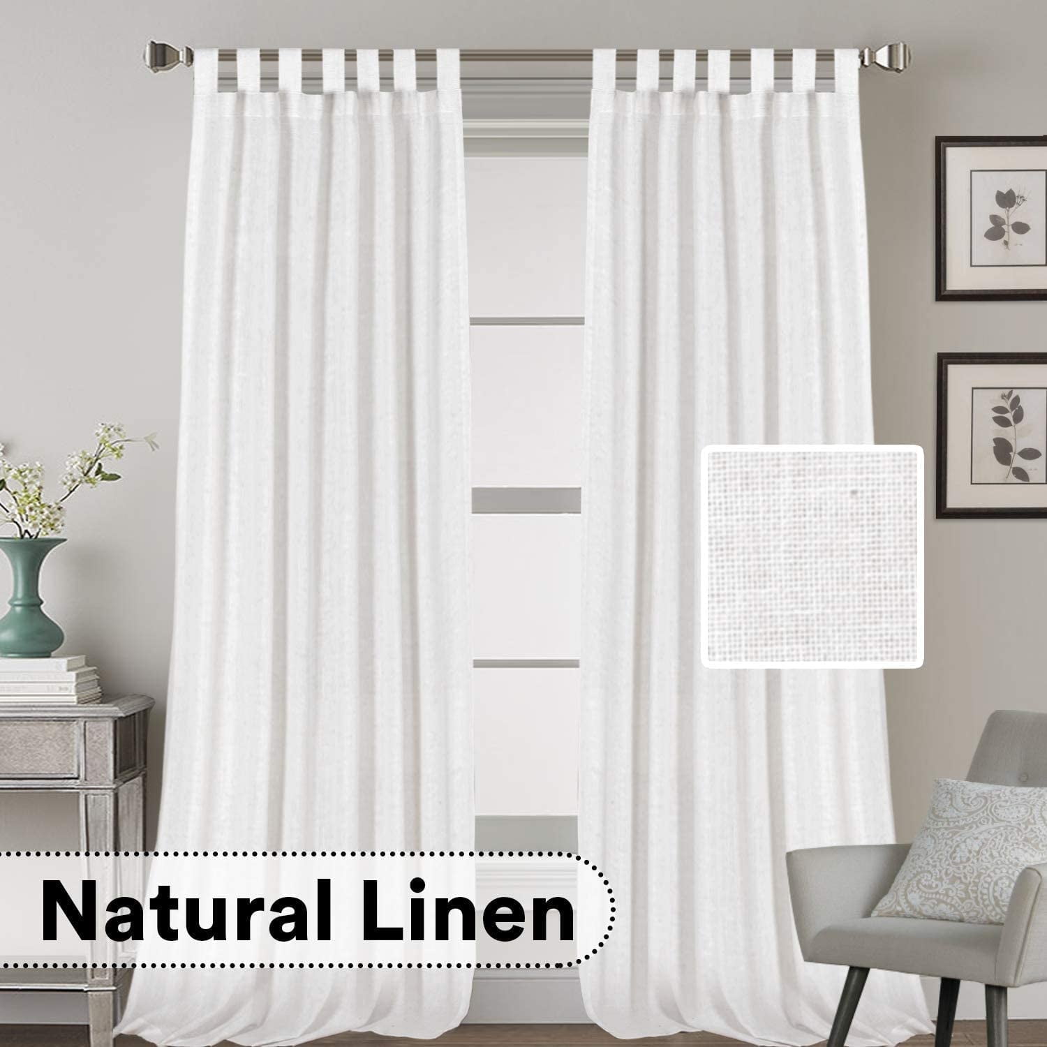 Natural Effect Extra Long Curtains Made of Linen Mixed Rich Material ...
