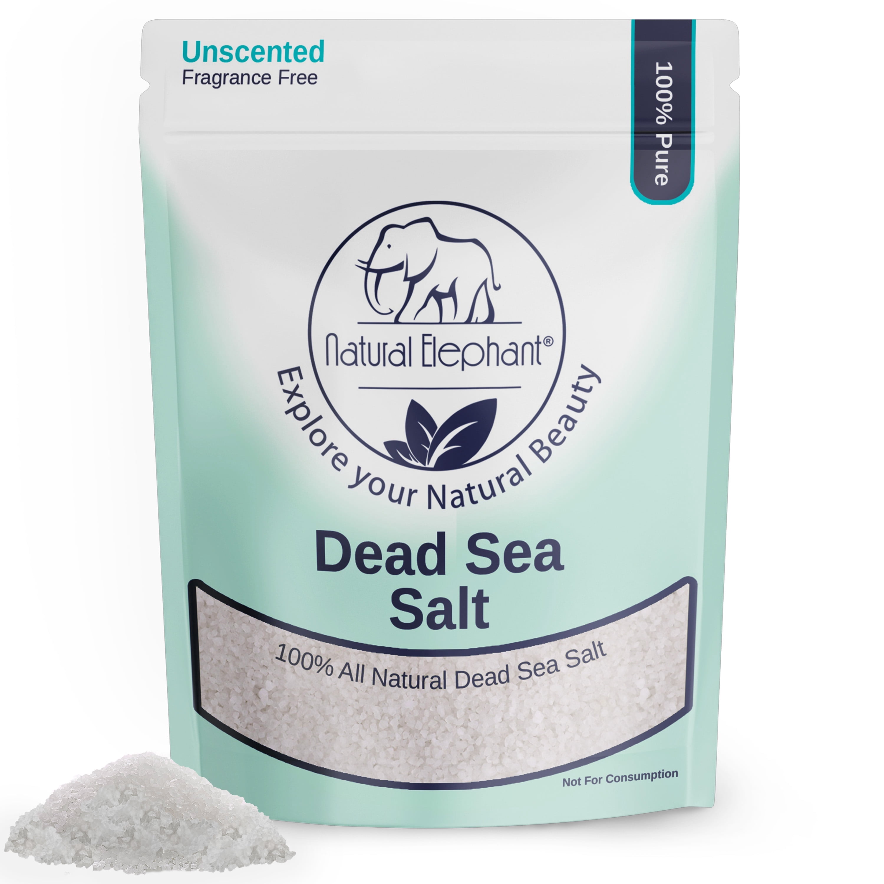 Natural Elephant Dead Sea Bath Salt | 2 Pounds (32oz) | 100% Natural ...
