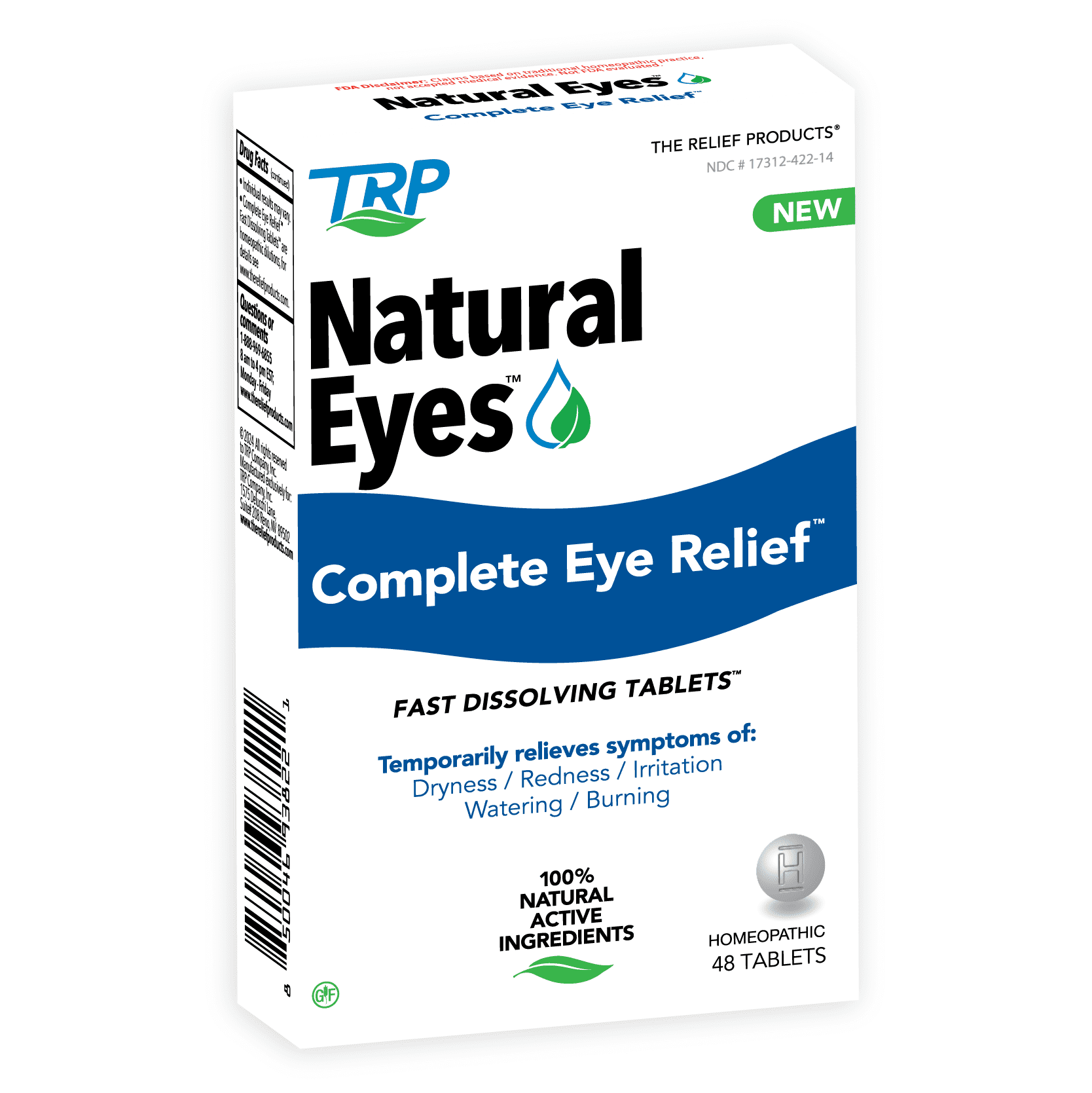 Natural Eyes, Complete Eye Relief, Fast Dissolving Tablets, Dryness ...