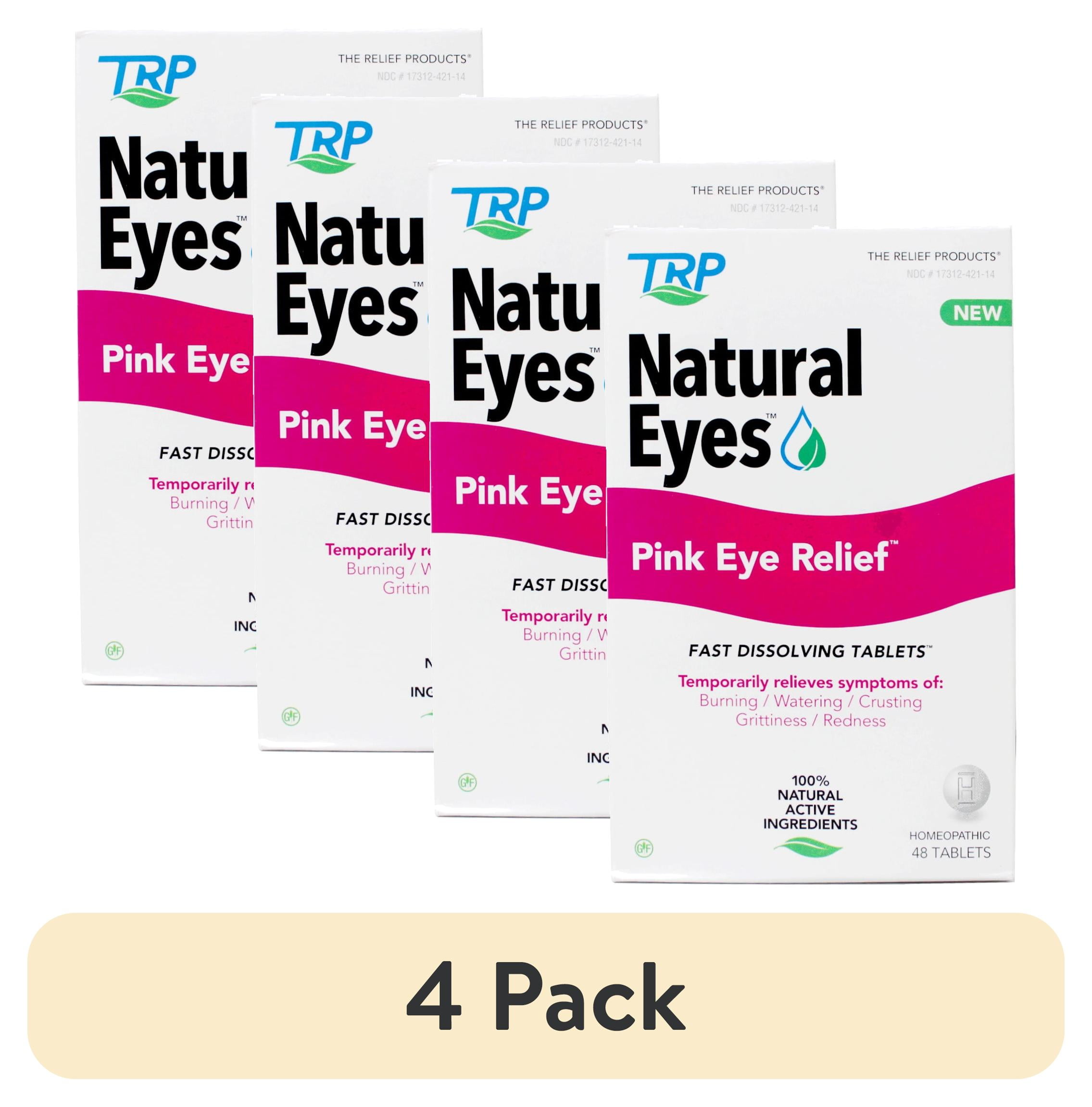 (4 pack) Natural Eyes Pink Eye Relief Fast Dissolving Tablets ...