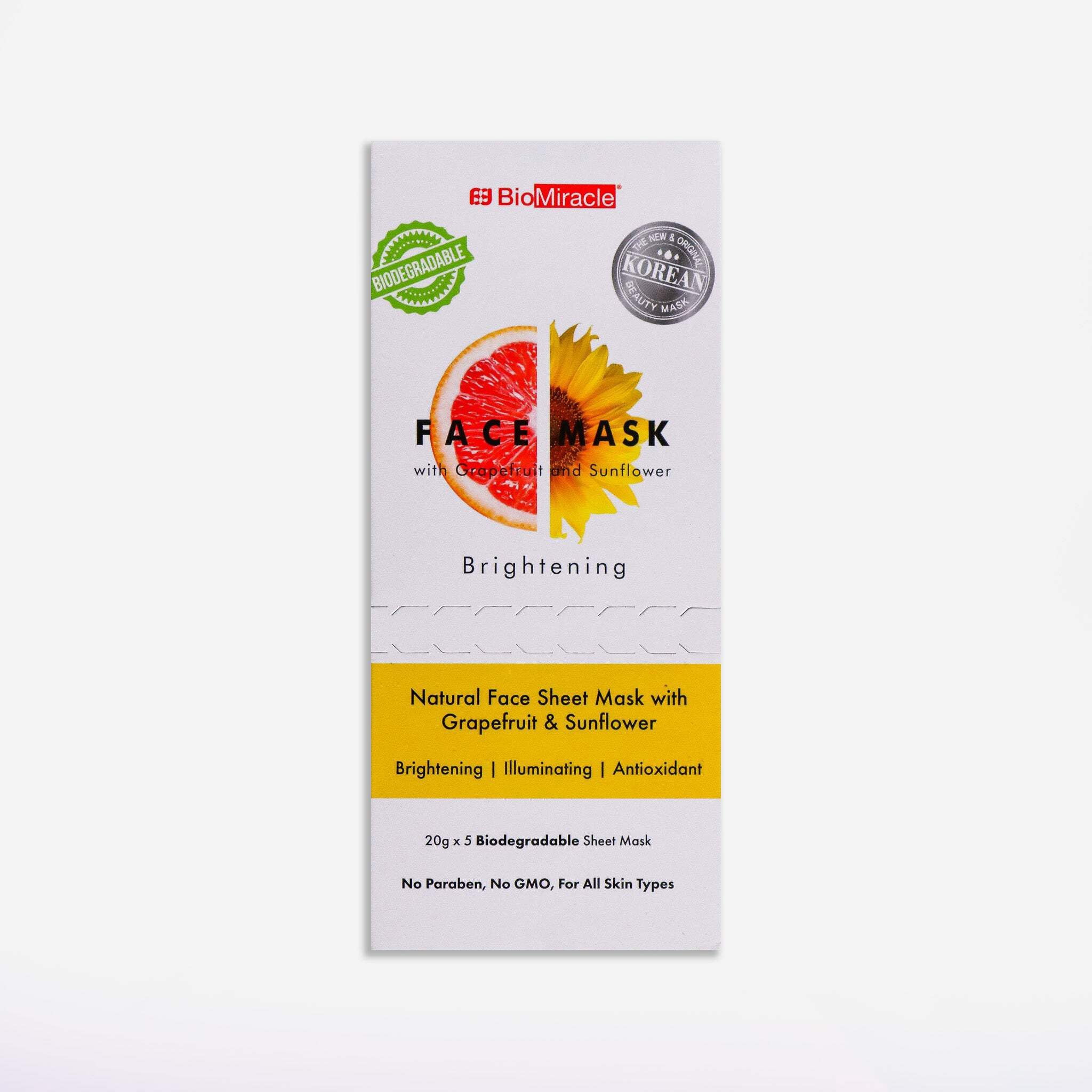Simply Brightening Face Mask with Grapefruit Sunflower 5 Pack - Walmart.com