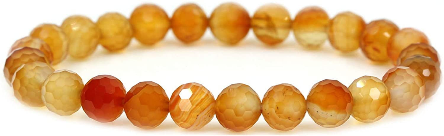 Natural Faceted Red Dream Agate Gemstone 8mm Round Beads Stretch ...