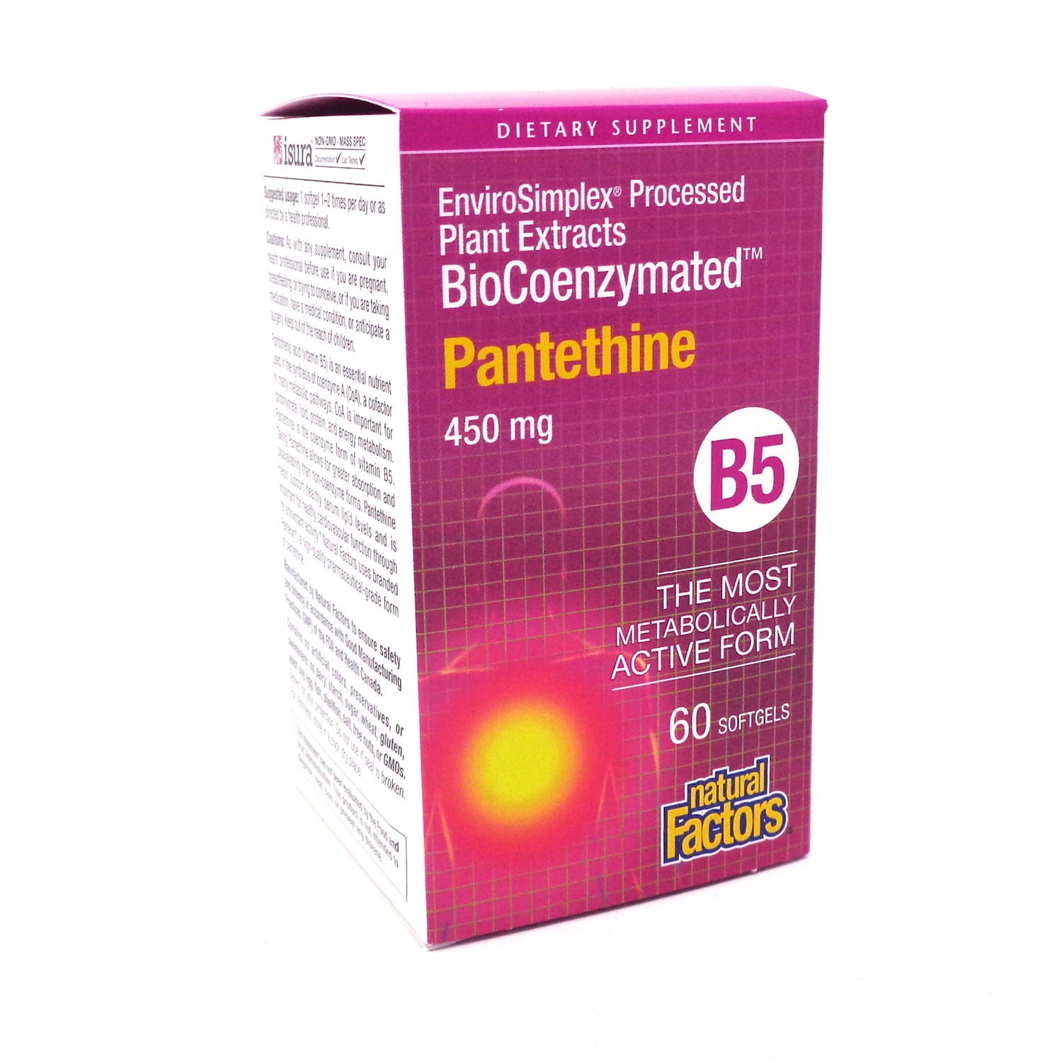 Natural Factors, BioCoenzymated Pantethine 450mg, 60 Softgels - Walmart.com