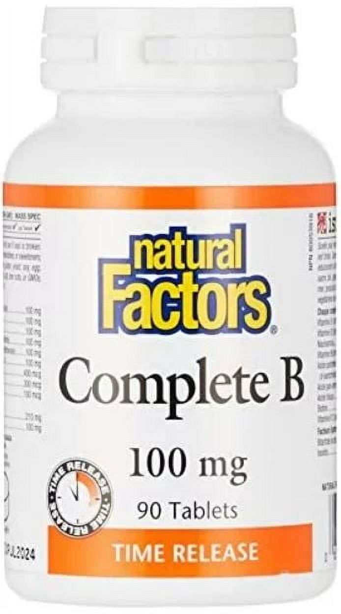 Natural Factors Complete B 100 mg, Time Released Support for a Healthy ...