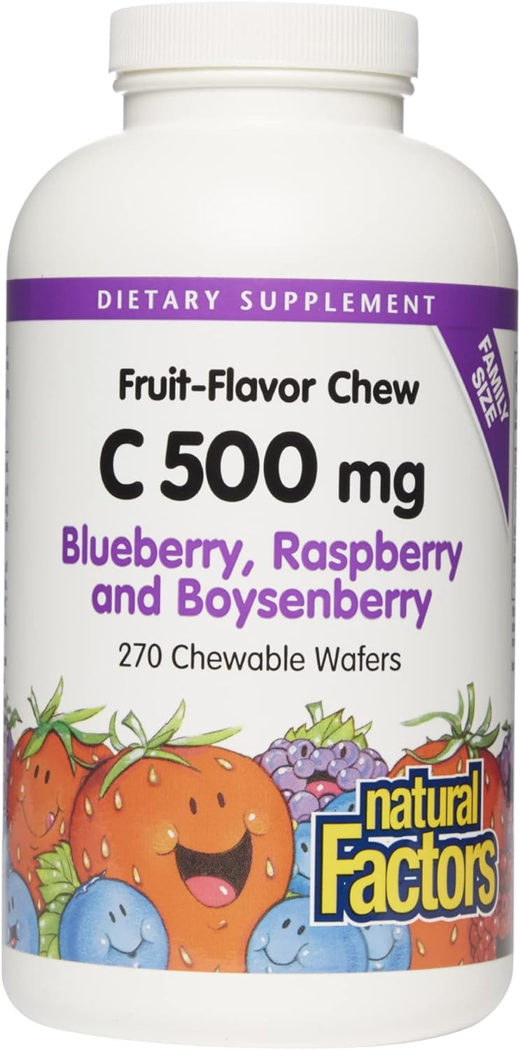 Natural Factors Kids Chewable Vitamin C 500 mg, Supports Immune Health ...