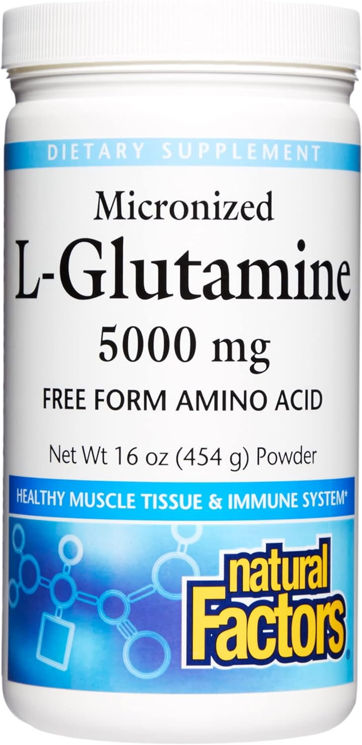 Natural Factors Micronized L-Glutamine Drink Mix 5000 mg, Supports ...