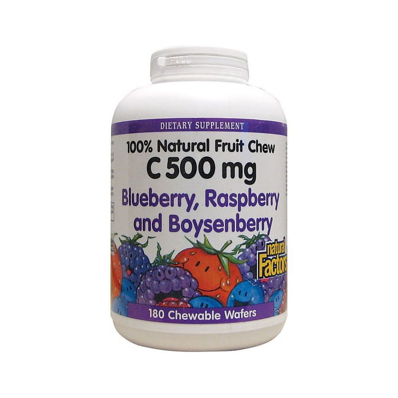 Natural Factors Chewable Vitamin C 500 mg, 180 Wafers, Antioxidant ...