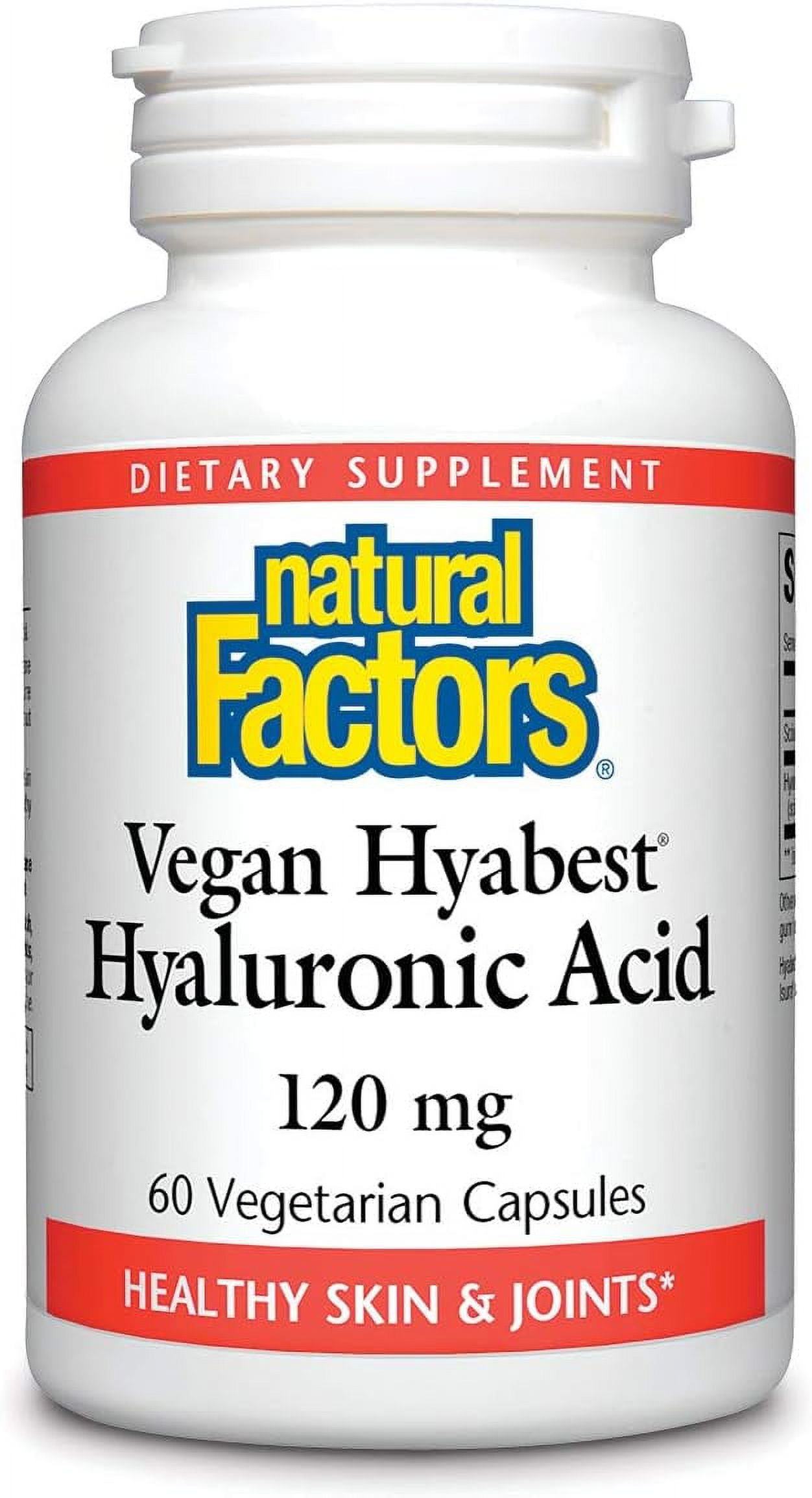 Natural Factors Vegan Hyabest Hyaluronic Acid, Joint and Skin Support ...